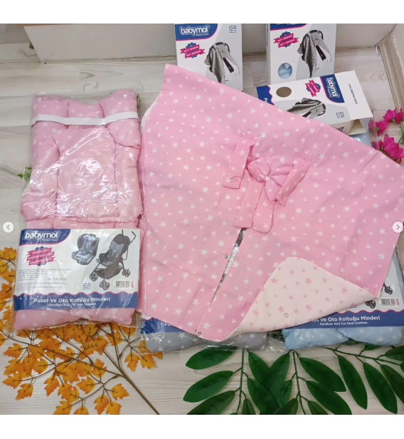 Babymol üst kalite puset minderi ve örtü seti - Bebe Çocuk Reyonu