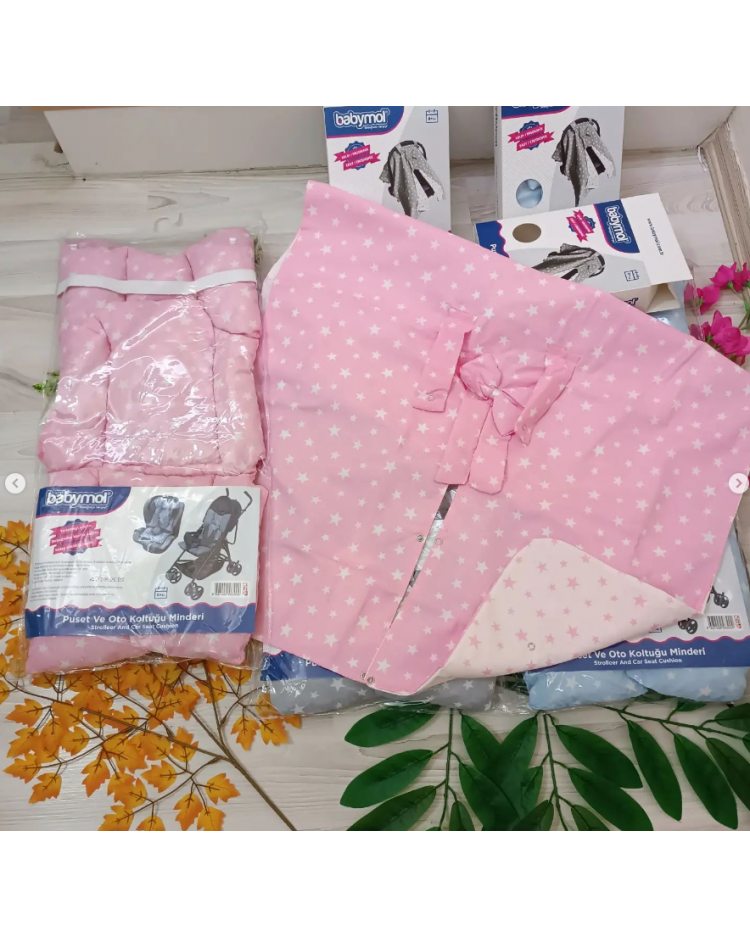 Babymol üst kalite puset minderi ve örtü seti - Bebe Çocuk Reyonu